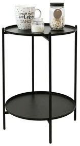 H&S Collection Odkládací stolek kovový 50,5 cm černý - Default Title