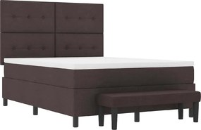 Postel s boxspringem s čelo Tmavě hnědá 140 x 200 cm textil 3344075