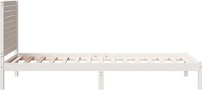 Prodloužený rám postele bez matrace bílý 90 x 220 cm masiv 3309310