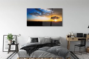 akrylový obraz mraky strom 140x70 cm