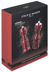 Cole&Mason Sada mlýnků na sůl a pepř London Red Gloss 18 cm