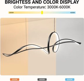 Brilagi - LED Stmív. lustr na lanku SIGNATURE LED/55W/230V 120x23 cm černá + DO