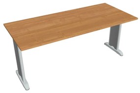Stůl jednací rovný 180 cm - Hobis Flex FJ 1800 Dekor stolové desky: olše, Barva nohou: Stříbrná