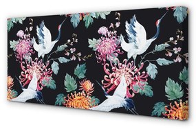 Obrazy na plátně Ptáci s květinami 100x50 cm