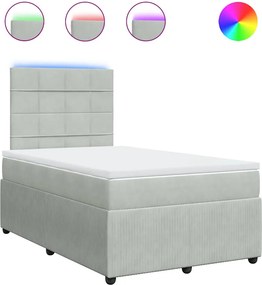 Box spring postel s matrací světle šedá 120x190 cm samet 3294586
