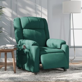 Elektrické polohovací křeslo tmavě zelené textil 3205184