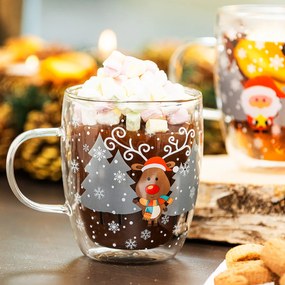 4Home Termo sklenice Mug Reindeer Hot&Cool 270 ml, 2 ks