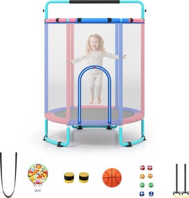 Costway Trampolína pro děti 154 cm 6 v 1 Dětská trampolína s – modrý