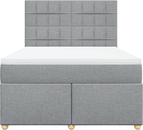 Box spring postel s matrací světle šedá 160 x 200 cm textil 3293631