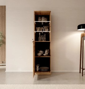 ADRK Furniture Vitrína Evi II s LED osvětlením ADRK-SHC-EVI-50-ART-L