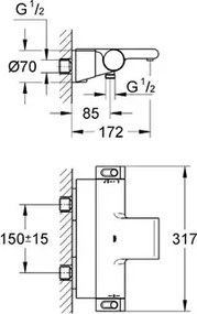 Grohe Grohtherm 2000 - Termostatická vanová baterie chrom