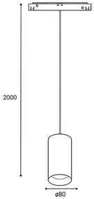 LED2 6251443D Luky Z, černý závěs pro Mag track 48V, 20W 4000K DALI, výška 19,2cm