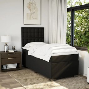 Box spring postel s matrací černá 90x200 cm textil 3290387