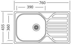 Dřez Sinks Compact 760, matný nerez