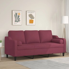 3místná pohovka s polštáři vínová 180 cm textil 3200859