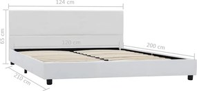 Rám postele bílý umělá kůže 120 x 200 cm 284764