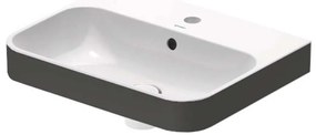 Duravit Happy D.2 - Umyvadlo na desku 50x40 cm, s přepadem, otvor pro baterii, WonderGliss, bílá/matný antracit 23605061001