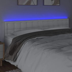 Čelo postele s LED bílé 160x5x78/88 cm umělá kůže 3121709