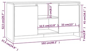 TV skříňka dub sonoma 102 x 37,5 x 52,5 cm kompozitní dřevo