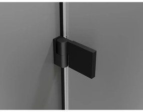 Mexen Lunar-B, levý výklopný sprchový kout 95 x 80 cm, 8mm čiré sklo, černý profil, 832-095-080-70-00-L
