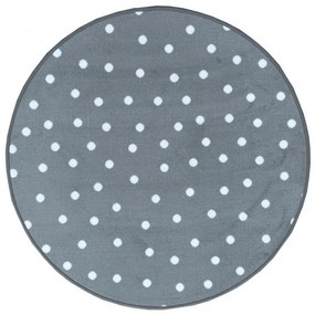 Dětský koberec Puntík šedý Kulatý průměr 100 cm