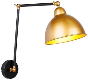 Kovové nástěnné svítidlo v černo-zlaté barvě Truck – Candellux Lighting