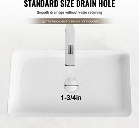 Moderní keramické umyvadlo 61 × 35,1 cm Koupelnová mísa na umyvadlo Bílá