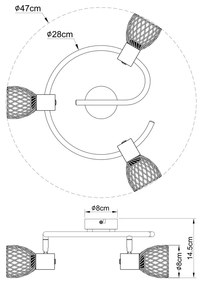 GLOBO ISABELLE 54817-3 Stropní svítidlo