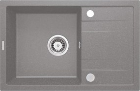 Deante Corio, 1-komorový granitový dřez 670x440x175 mm, šedá metalíza, DEA-ZRC_S113