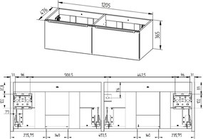 Mereo Mereo, Mailo, koupelnová skříňka s umyvadlem z litého mramoru 121 cm, chrom madlo, CN528M