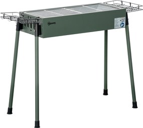 Outsunny Surový Gril z Nerezové Oceli BBQ Kouřák s Grilovací Mřížkou, Zahradní Gril pro BBQ Kempování, Terasu, Zahradu 94 x 39 x 70 cm | Aosom
