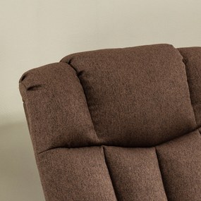 HOMCOM Elektrické televizní křeslo se stojanem Relaxační křeslo s dálkovým ovládáním s napájecím kabelem 58W Hnědá ocel Polyester 92 x 95 x 107 cm