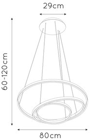 Lucide 46402/99/31 - LED Stmívatelný lustr na lanku TRINITI LED/136W/230V bílá