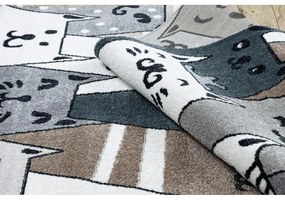 Dětský kusový koberec Kočky šedý 180x270cm