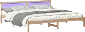 Rám postele s čelo Hnědá 200 x 200 cm Masivní borovicové dřevo 3385745