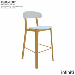 Kuchyňská židle Feluca Pop Barva kovové konstrukce: Ochre yellow 79, Barva sedáku a opěradla z recyklovaného plastu: white IS020