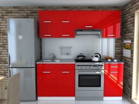 Kuchyňská linka DOMINIKA červený lesk 180/120