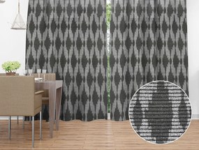 Biante Dekorační závěs Leona LN-048 Tmavě šedé obrazce a proužky 130x160 cm