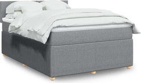 Box spring postel s matrací světle šedá 140 x 200 cm textil 3289772