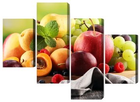 Vícedílný obraz Čerstvé Letní Ovoce Nedostatek Nedostatek Přírodní plátno 160x100