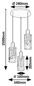 Rabalux 72038 - Lustr na lanku FUMEA 3xE27/60W/230V