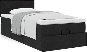 Osmanský rám postele s matrací černá 80x200cm textil 3311333