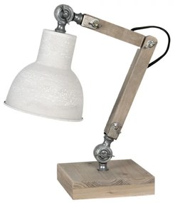 Dřevěno-kovová stolní lampa Hubert – 15x15x47 cm