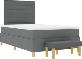 Postel s boxspringem s čelo Tmavě šedá 190 x 120 cm textil 3344206