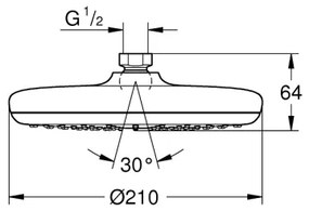 GROHE 26410000 - Hlavová sprcha TEMPESTA 210 mm lesklý chrom
