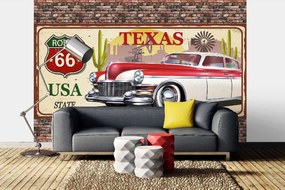 DIMEX | Samolepicí vliesová fototapeta na zeď Texas Vintage MA-5-2071 | 375 x 250 cm | zelená, červená, žlutá
