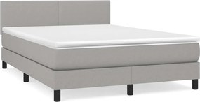 Box spring postel s matrací světle šedá 140 x 190 cm textil 3139889