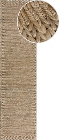 Flair Rugs, Běhoun Drew Braid Border Natural, 60x230, béžová, chodba / předsíň