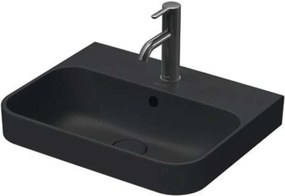 Duravit Happy D.2 - Umyvadlo na desku, 50x40 cm, s přepadem, otvor pro baterii, s výpustí, antracit 2360501300