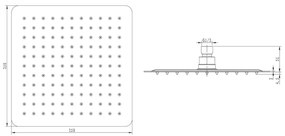 Sapho - Hlavová sprcha SLIM 25x25 cm leštěná nerez